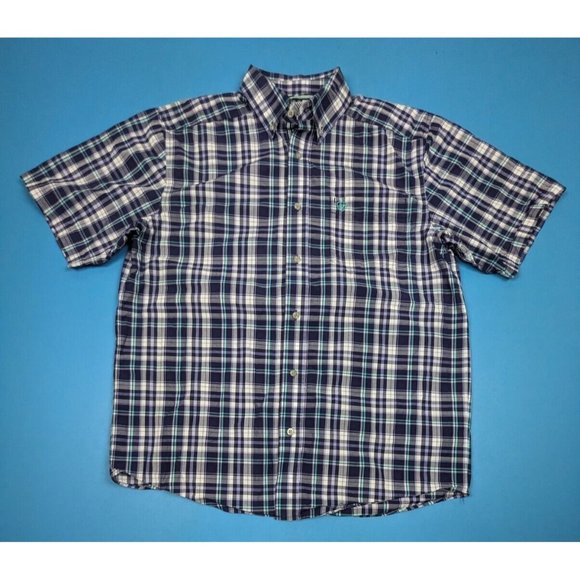 Ariat | Shirts | Ariat Shirt Mens Medium Purple Plaid Button Down Pro ...